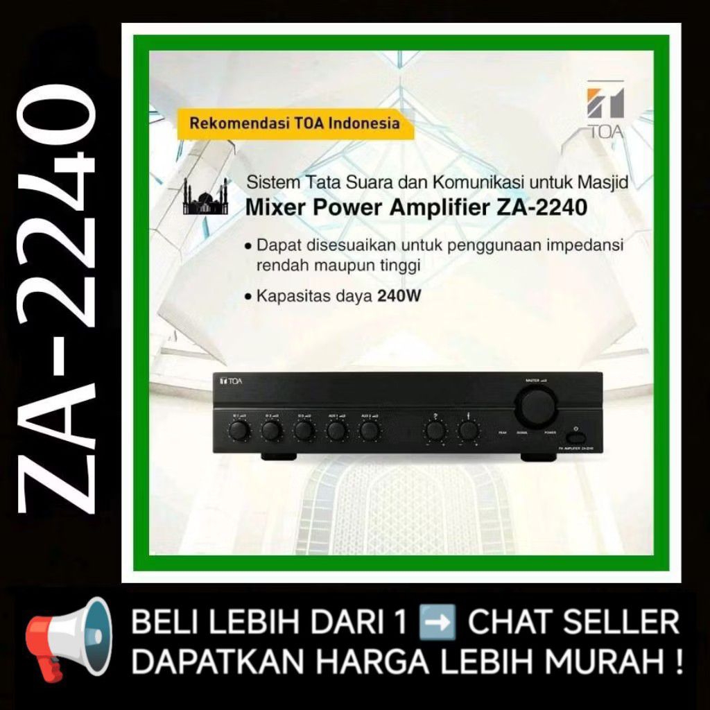 Jual POWER MIXER AMPLIFIER TOA ZA-2240 ZA 2240 240 WATT ORIGINAL ...