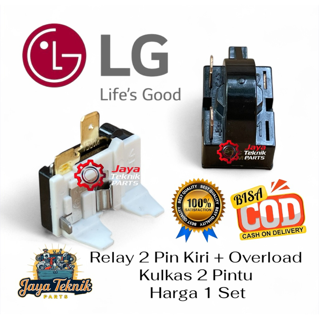 Jual Set Relay Pin 2 Kiri Kulkas LG 2 Pintu Ptc Relay + Overload Kulkas ...