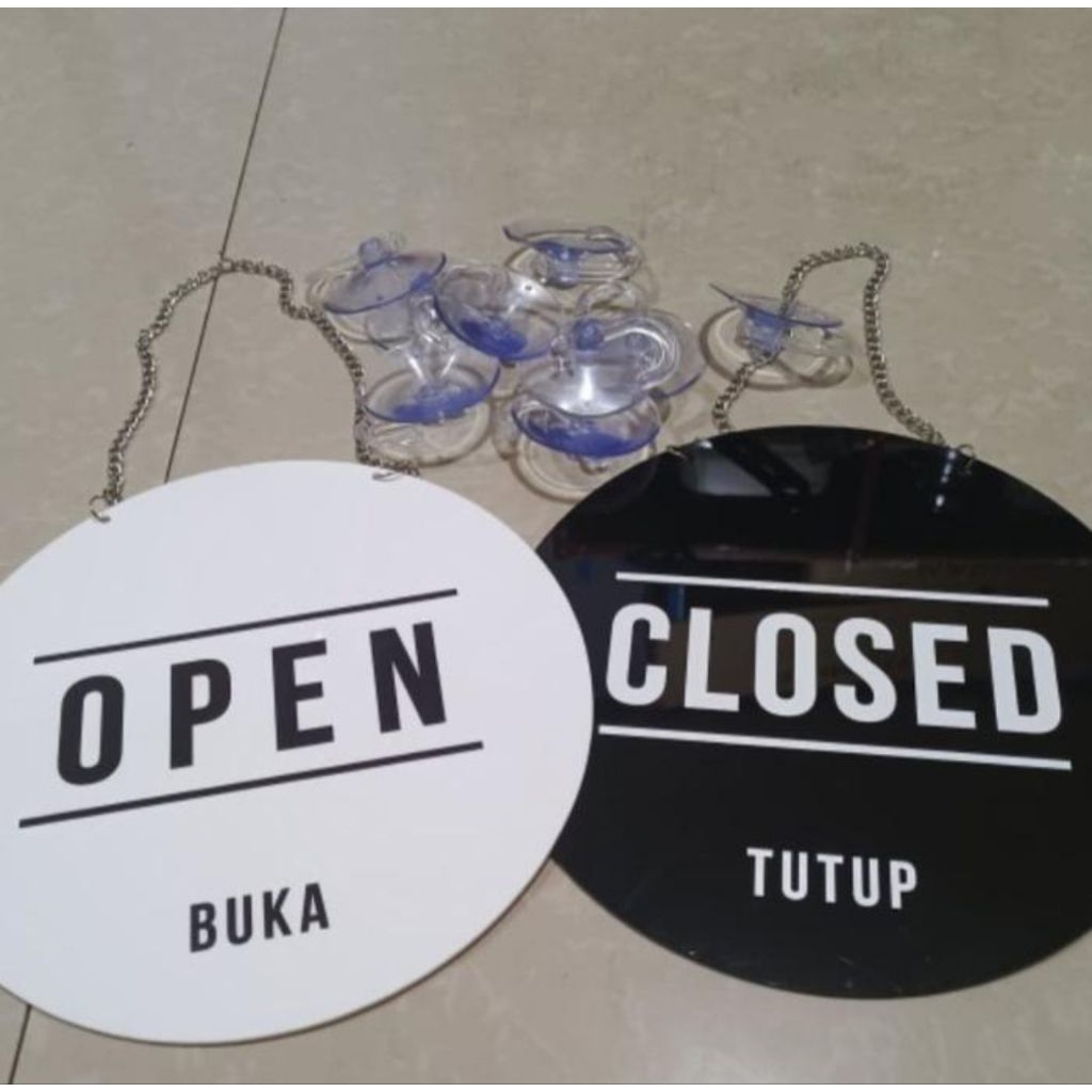 Jual OPEN CLOSE Akrilik Bulat 20vm Sticker Oracal | Shopee Indonesia