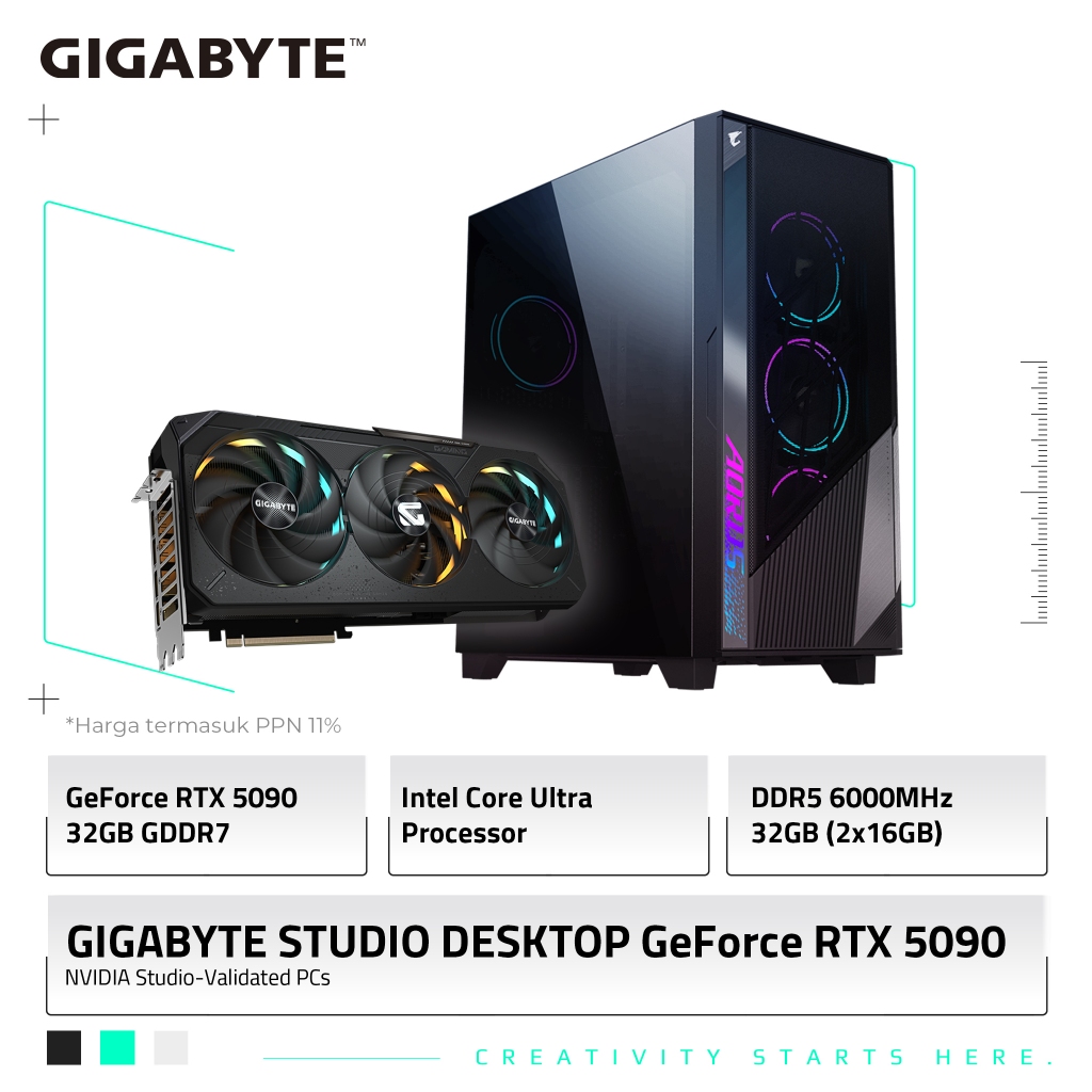 Jual PC GeForce RTX Studio Gigabyte GeForce RTX 5090 Intel Core Ultra ...