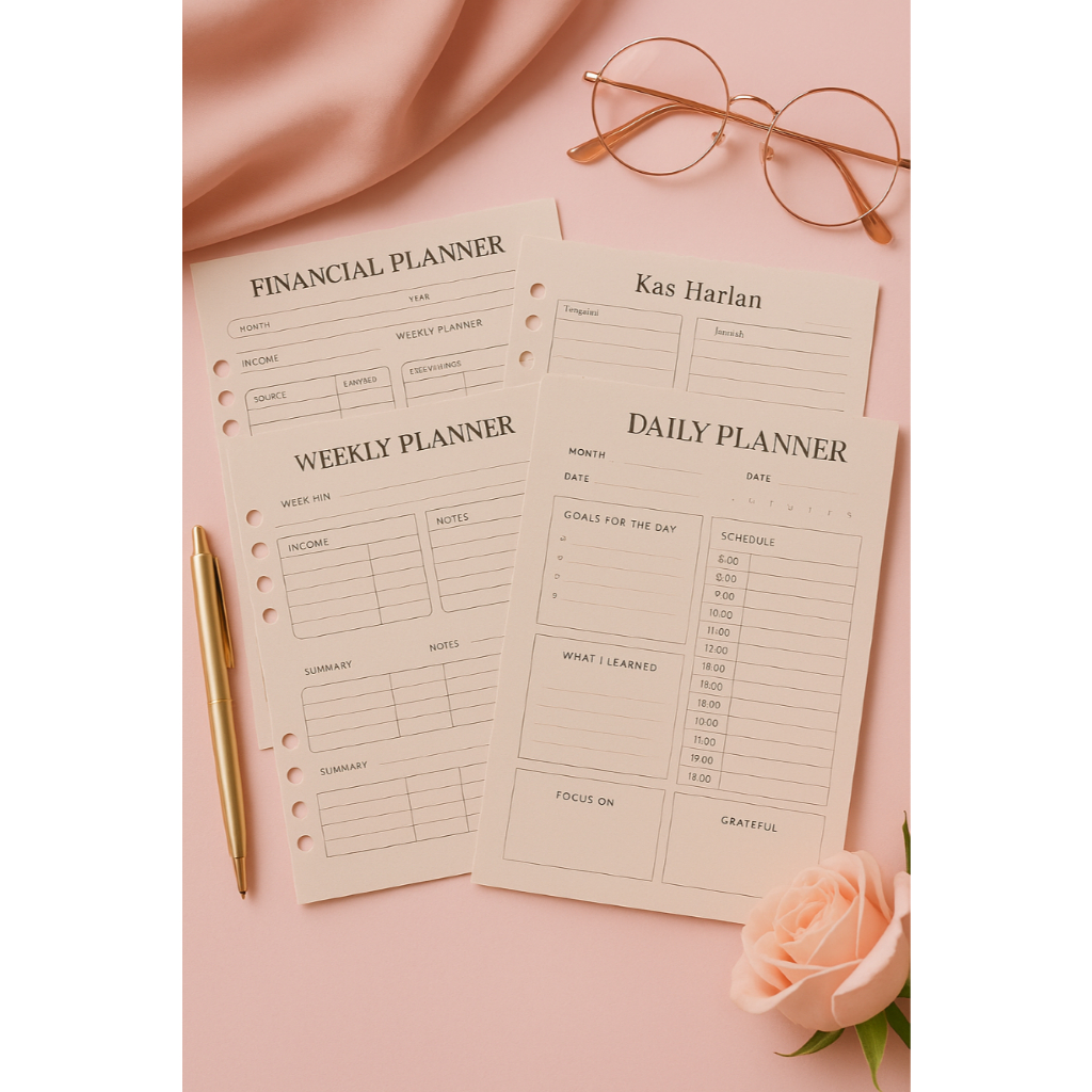 Jual Loose Leaf Planner A5 – 4 Motif Cetak Bolak-Balik | Bookpaper ...