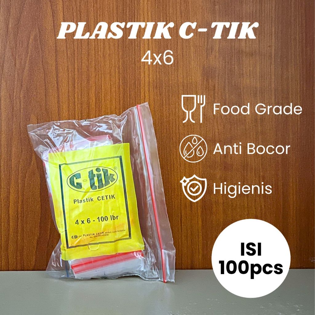 Jual (Grosir) Plastik Cetik C-Tik Zip Lock 4x6 (100) Wadah Obat Bening ...