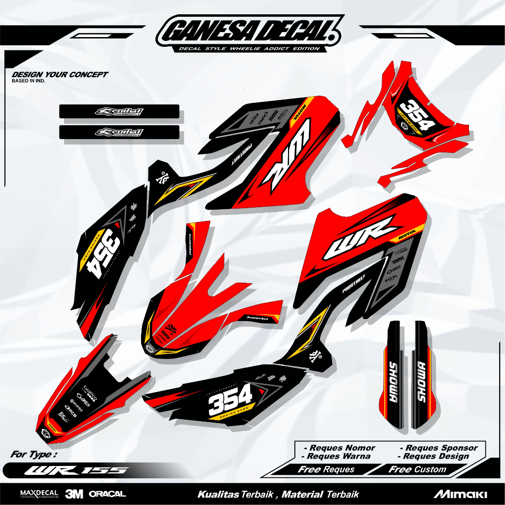 Jual Decal Stiker WR 155 Premium Full Body - Sticker Dekal Motor Yamaha ...