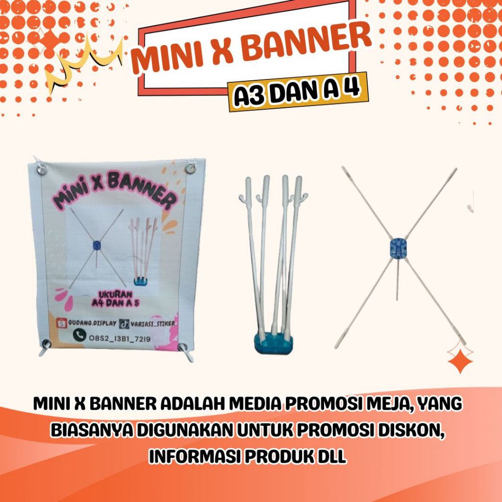Jual Mini X Banner Ukuran A4 Dan A3 / Mini Standing Banner / Mini ...