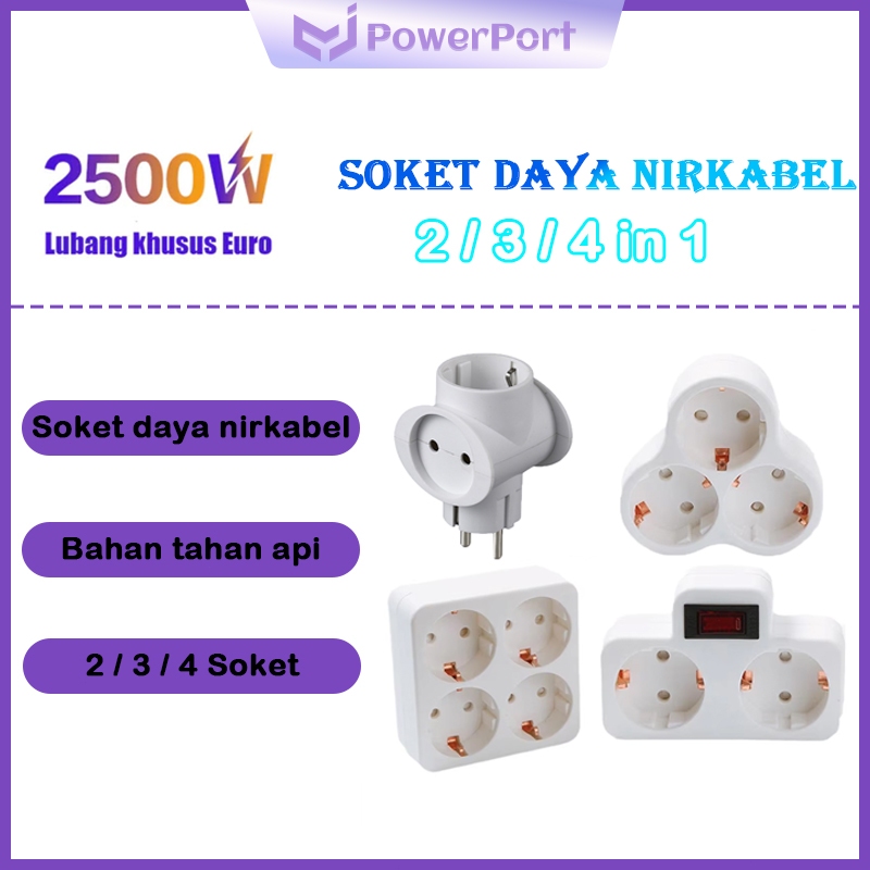 Jual Pulang 2500W Soket standar Eropa Power Strip Soket daya nirkabel ...