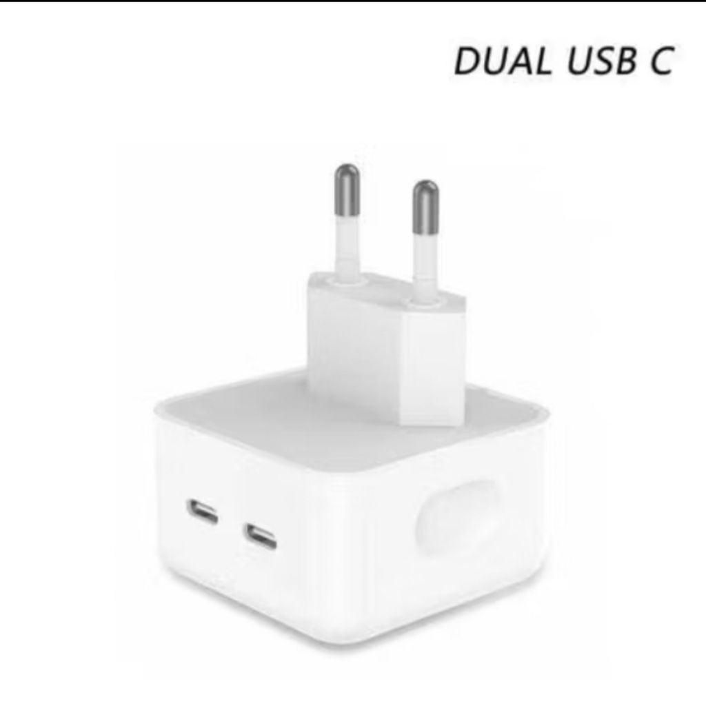 Jual Travel Adaptor IPH DUAL USB TYPE-C 50W Kepala Charger 2USB-C 50W ...