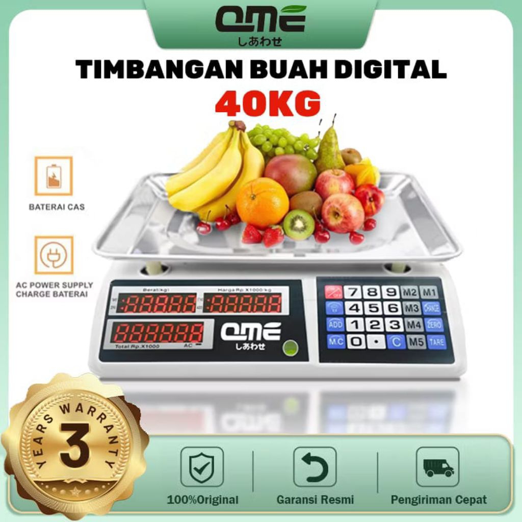 Jual QME Timbangan digital double Display 40kg timbangan buah timbangam digital timbangan sayur ...
