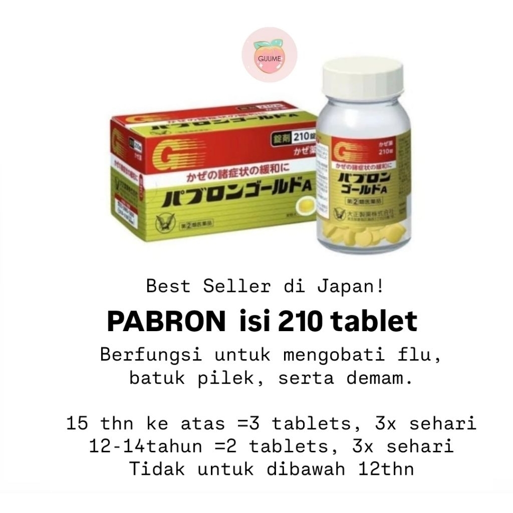Jual [READY] Pabron obat batuk pilek demam isi 210 tablet ori Japan ...