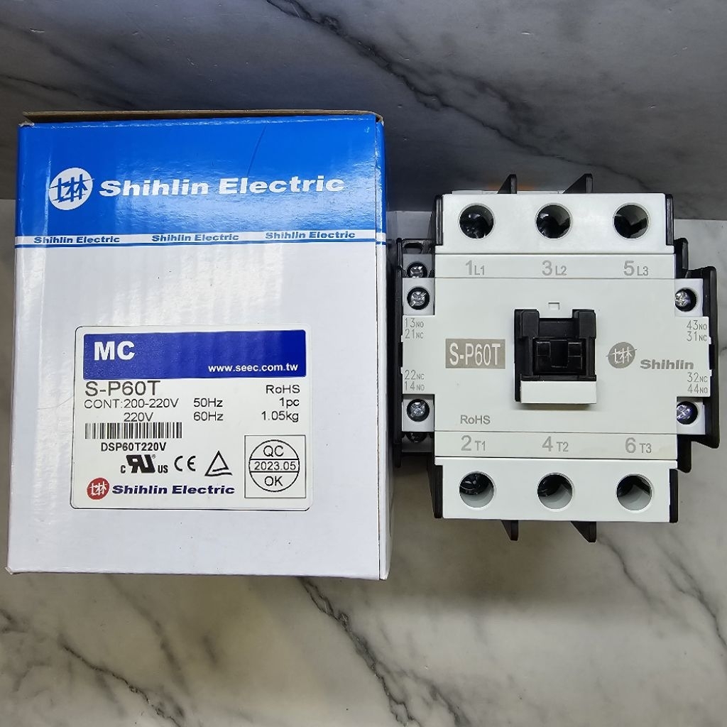 Jual SHIHLIN CONTACTOR KONTAKTOR S-P60T 3PHASE 65A 220VAC/380VAC 2NO ...