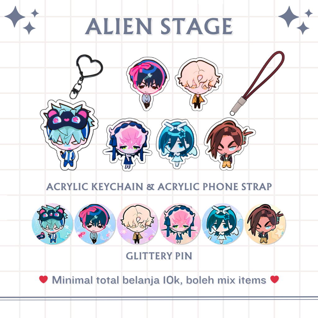 Jual GLITTERY PIN ALIEN STAGE ALNST | ACRYLIC KEYCHAIN | PHONE STRAP ...