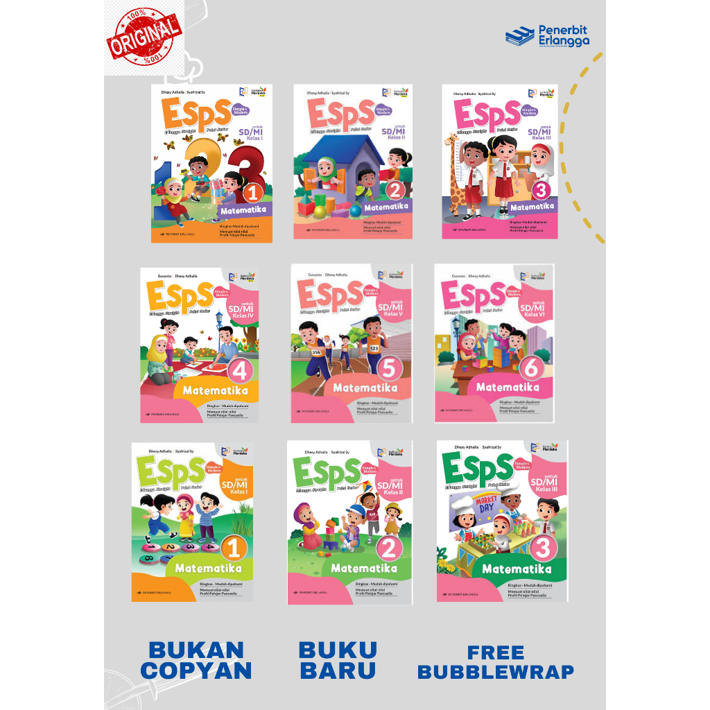 Jual BUKU ESPS MATEMATIKA SD/MI KELAS 1 2 3 4 5 6 ERLANGGA EDISI TERBARU | Shopee Indonesia