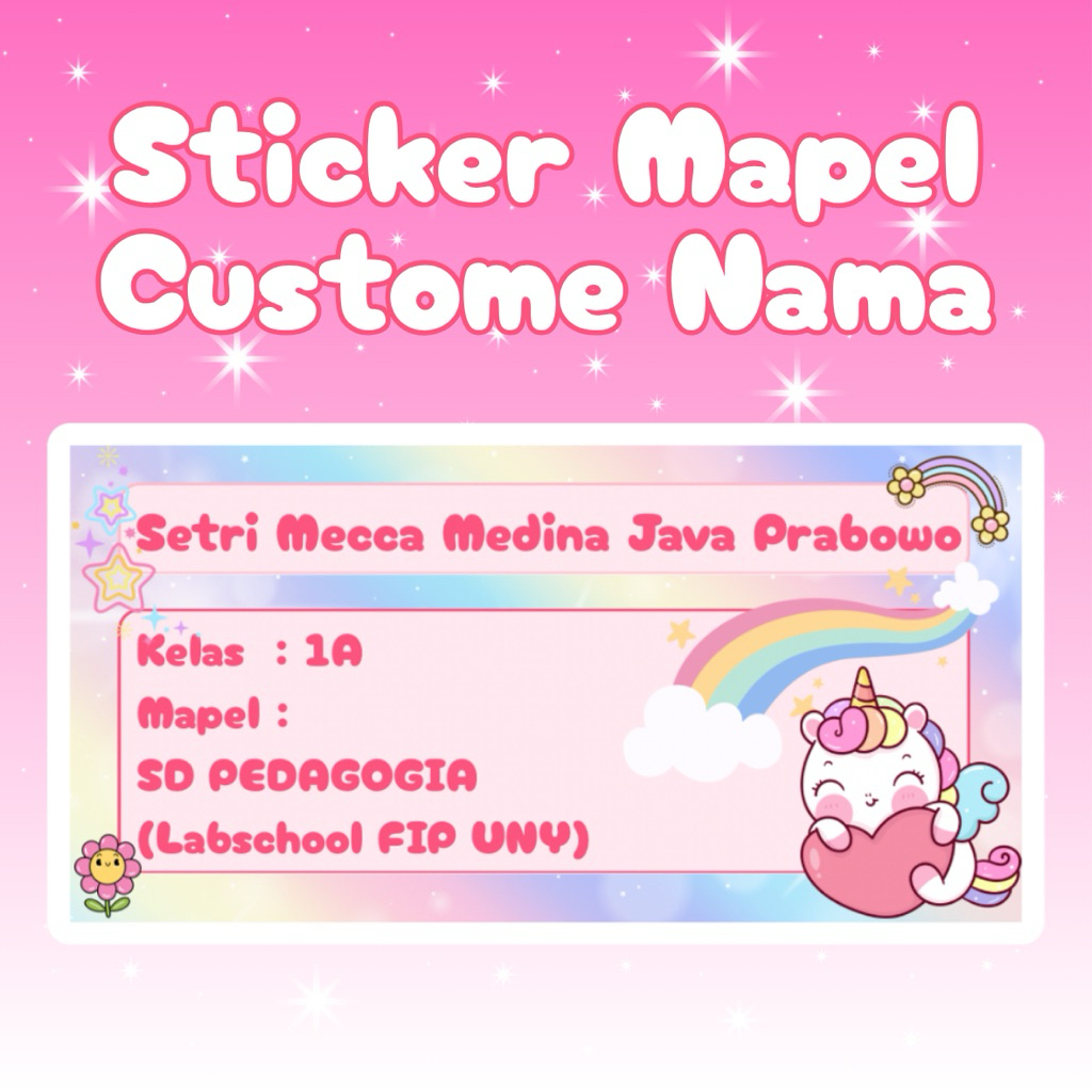 Jual Sticker Mapel Custome Nama Isi 12 pcs | Shopee Indonesia