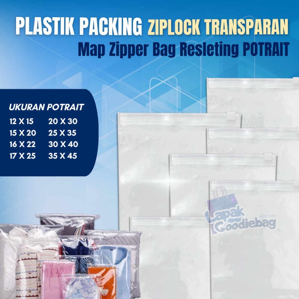 Jual Kantong Plastik Packing ZIPLOCK POTRAIT Travel Pouch Transparan ...