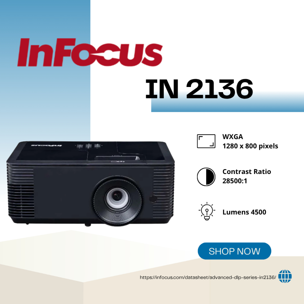 Jual INFOCUS Proyektor IN 2136 Projector WXGA 4500 Lumens HDMI VGA ...