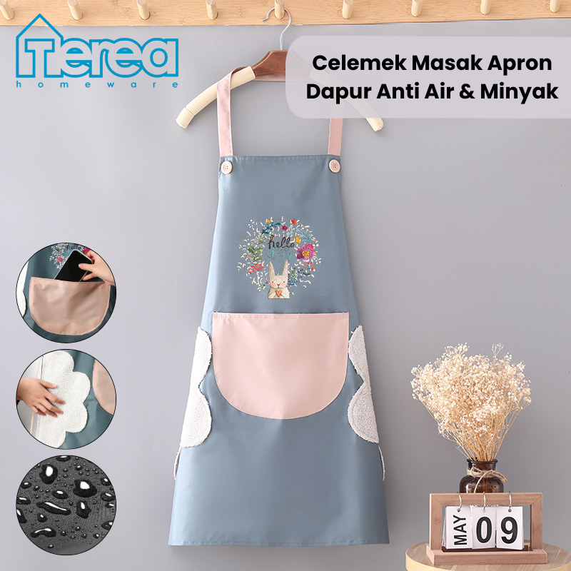 Jual TEREA Celemek Masak Apron Dapur Anti Air Anti Minyak bisa Lap ...