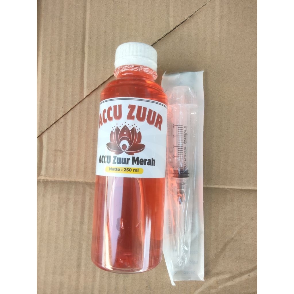 Jual AIR ACCU ZUUR MERAH AIR AKI ZUUR MERAH PERBAIKAN AKI LEMAH 250Ml ...