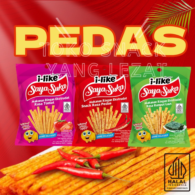 Jual Ini 50 Cemilan Pedas Murah Enak Snack Cemilan Pedas 3 Flavors ...