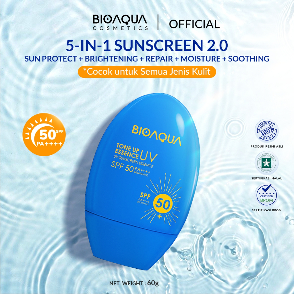 Jual BPOM Bioaqua cosmetics sunscreen gel bioaqua sunblock wajah SPF 50 ...