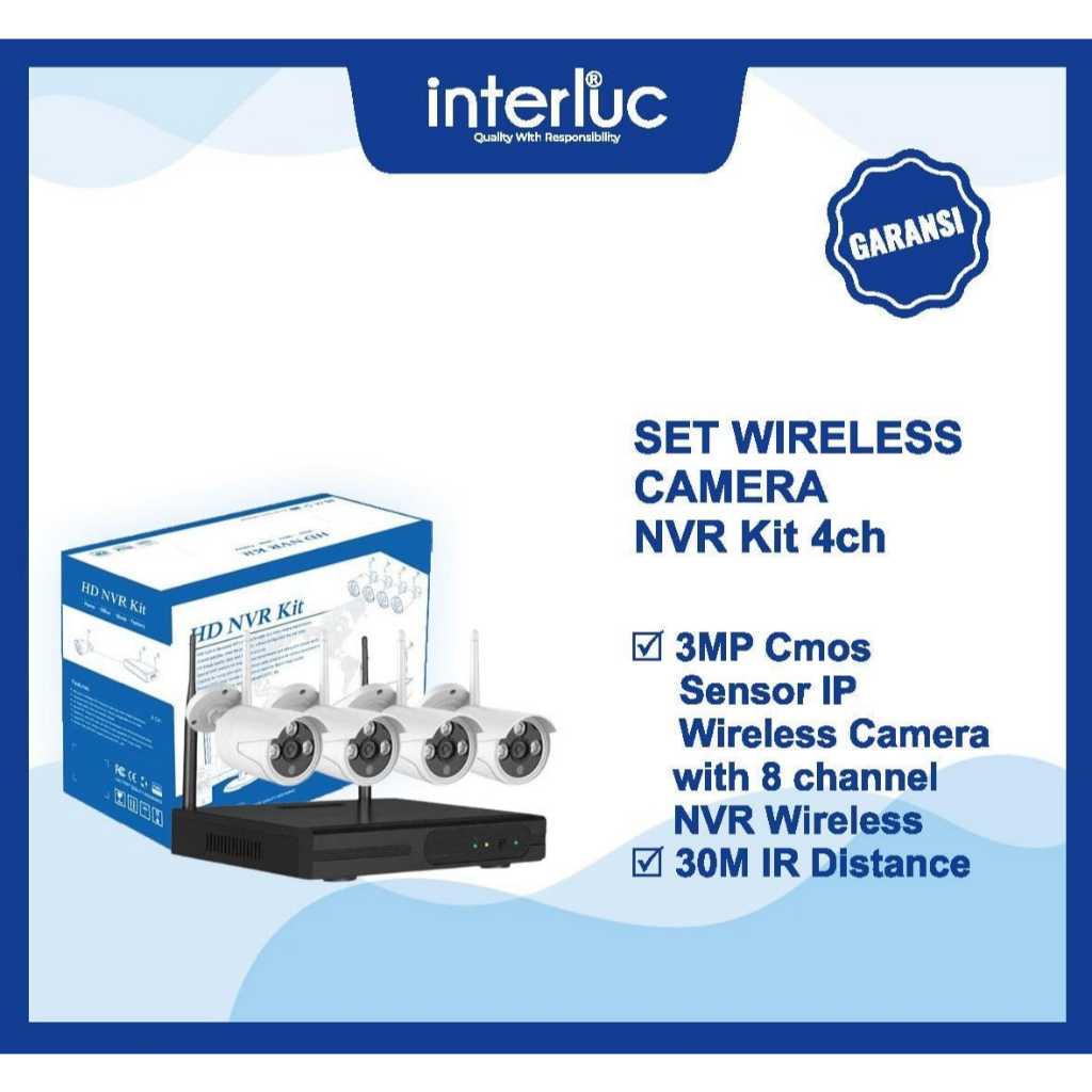 Jual Interluc Set Wireless Camera (NVR Kit 4ch) | Shopee Indonesia