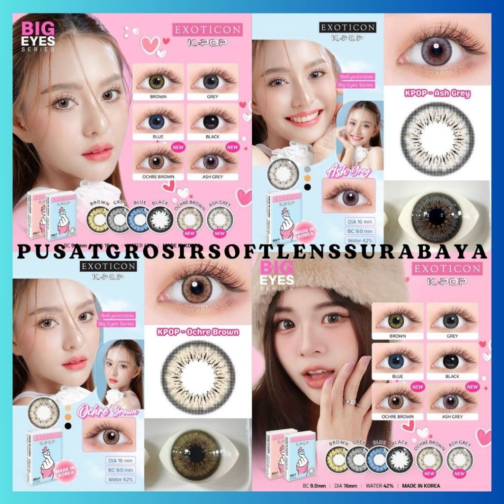 Jual SOFTLENS X2 KPOP 16 MM BIG EYES NORMAL & MINUS ///// SOFLEN ...