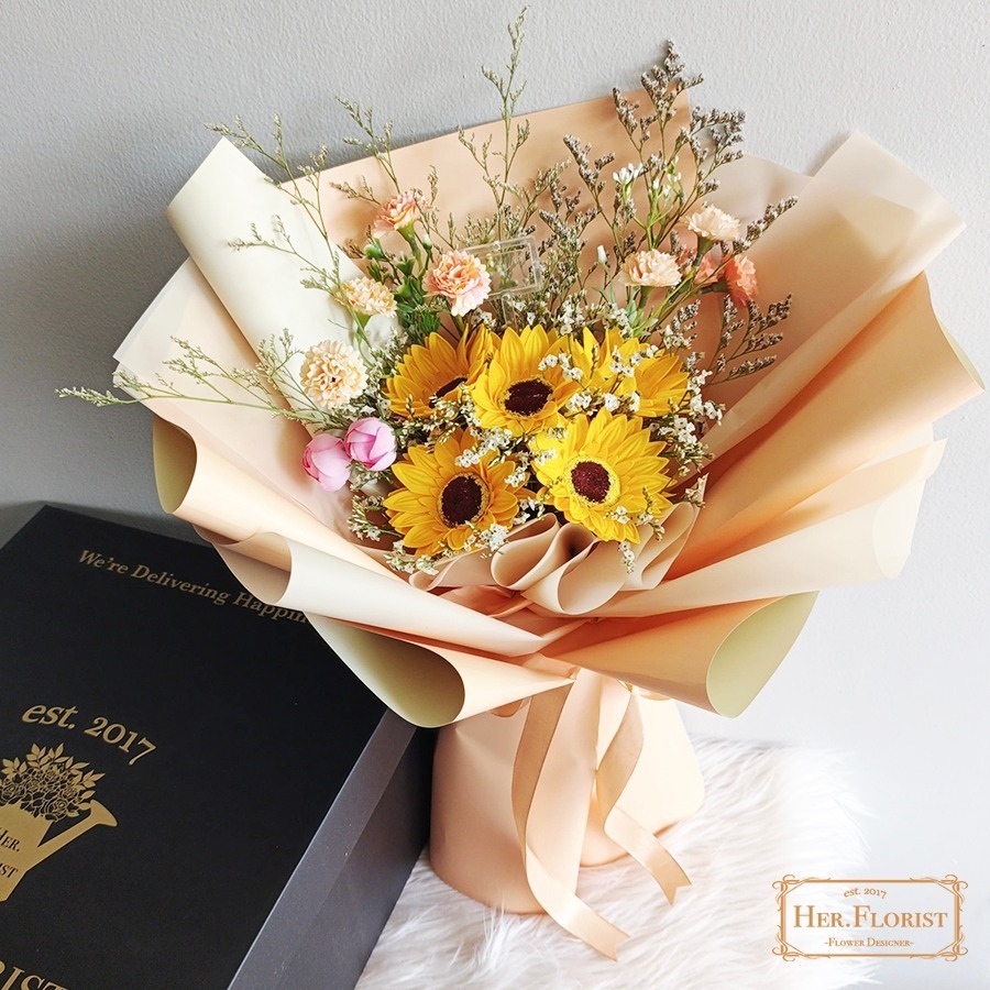 Jual Her.GS [SUNFLOWER] Buket Matahari Besar | Soap & Dried Flower ...