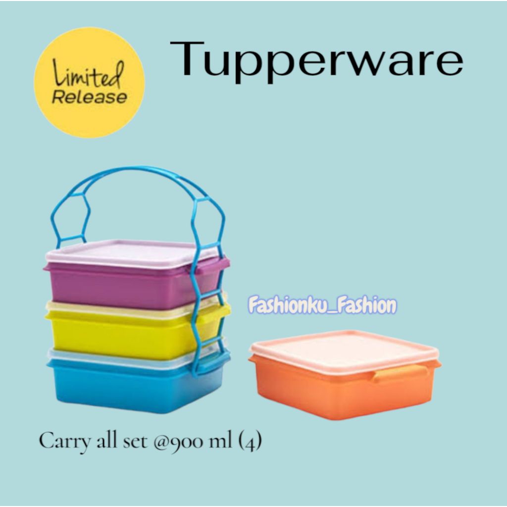 Jual Rantang Tupperware 4 susun / Carry all set Tupperware Ori / CAS ...
