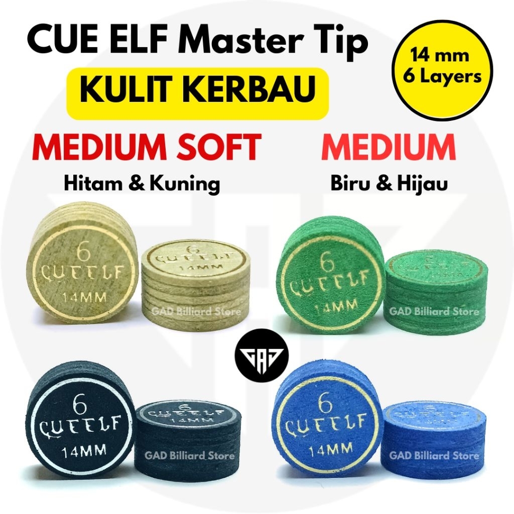 Jual CUE ELF Cue Tip Play Billiard | Bahan Kulit Kerbau | Shopee Indonesia