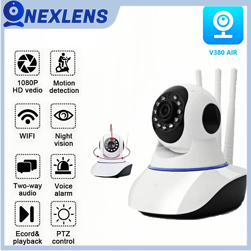 Jual V380 1080P CCTV Camera 3 Antennas 360° Panoramic Two Way Audio ...