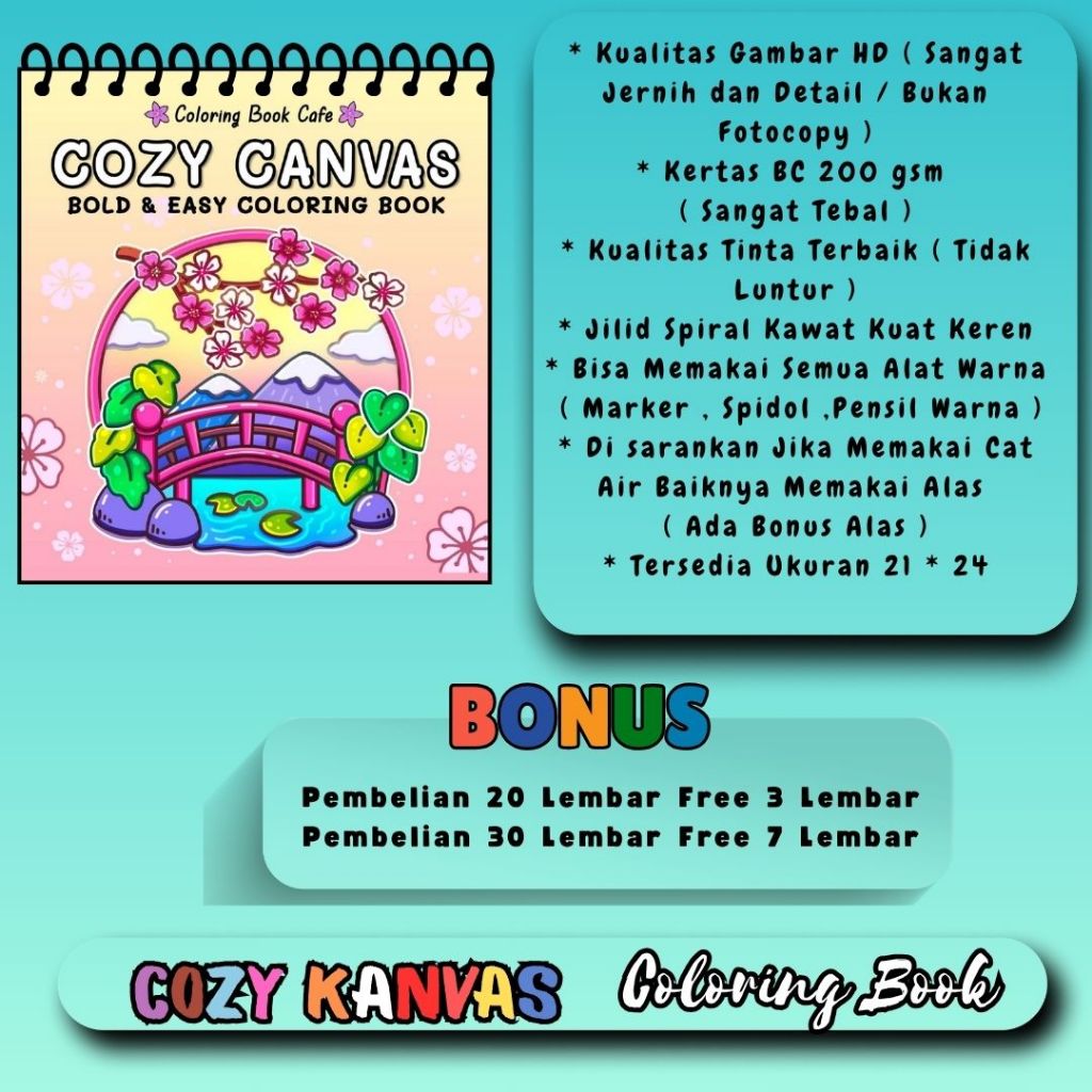 Jual COZY CANVAS Coloring Book Buku Mewarnai Premium Gambar Jernih ...