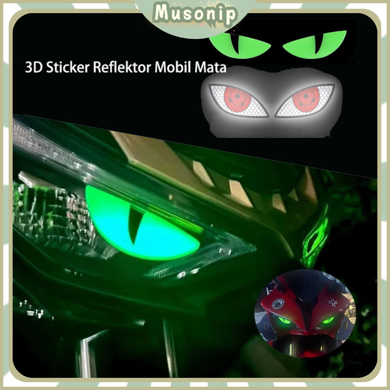Jual 3D Stiker Mobil Mata Setan LaserBercahaya Tiga Dimensi Stiker Mata ...