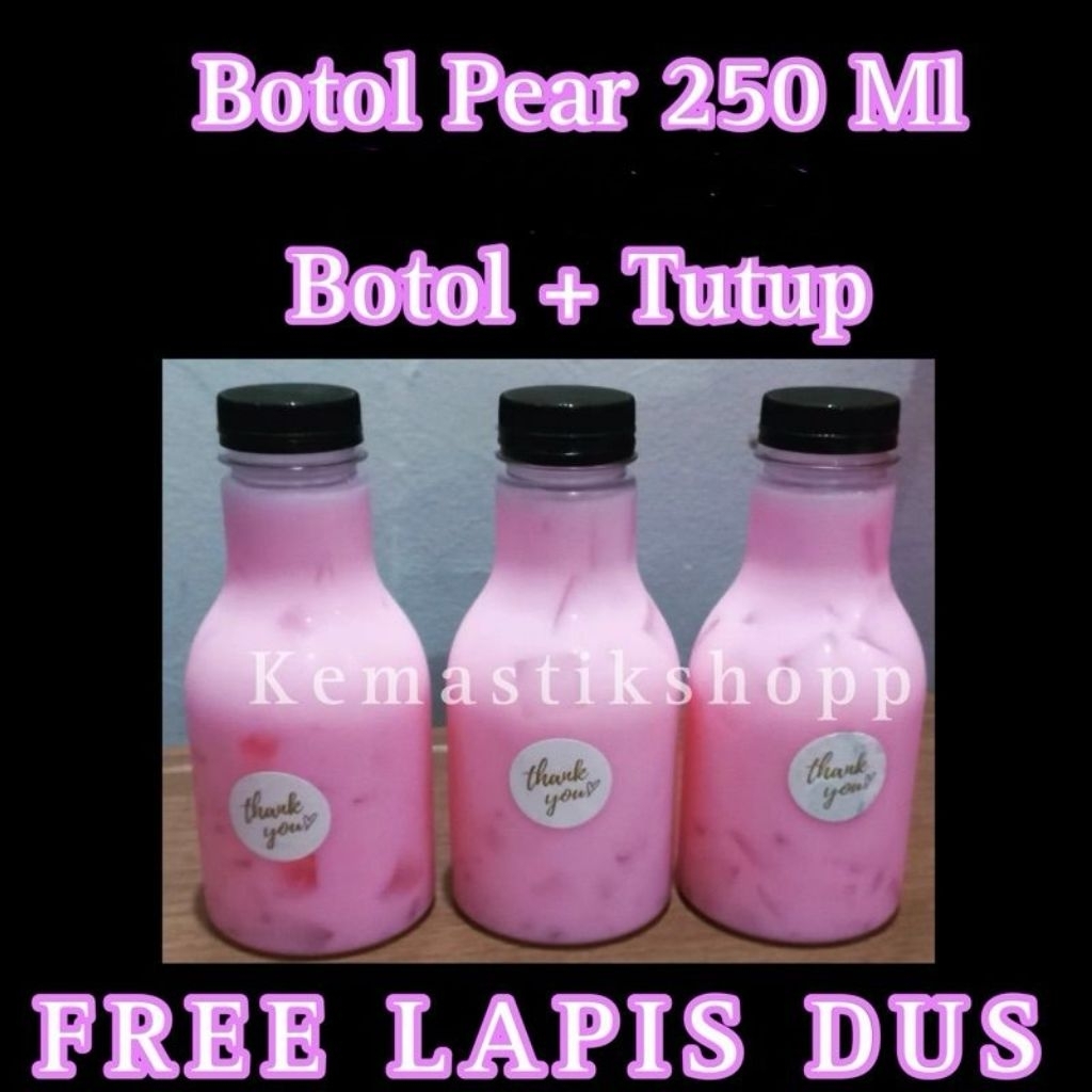 Jual (ISI 100 PCS) Botol Plastik Pir / Pear 250ml FREE PACKING KARDUS ...