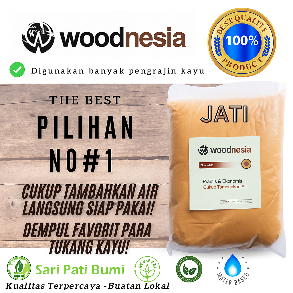Jual Dempul Kayu Jati Mahoni 1 Kg Woodnesia Pakai Air Water Based ...