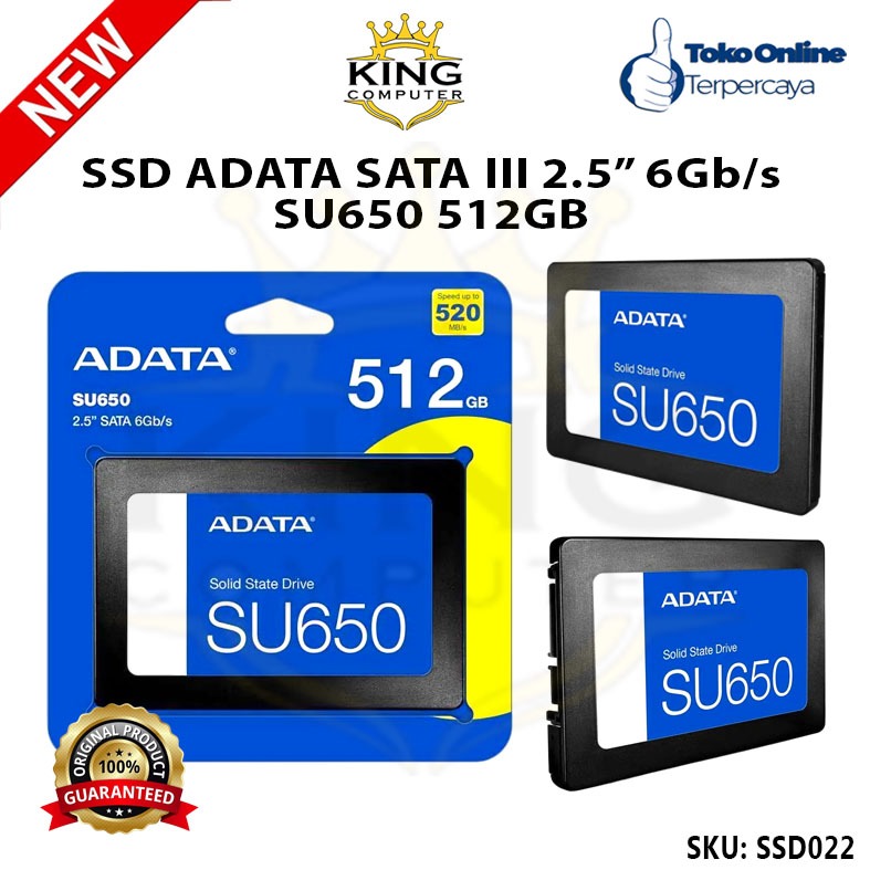 Jual SSD ADATA 512GB SU650 SATA III 2.5INCH RESMI Storage | Shopee ...