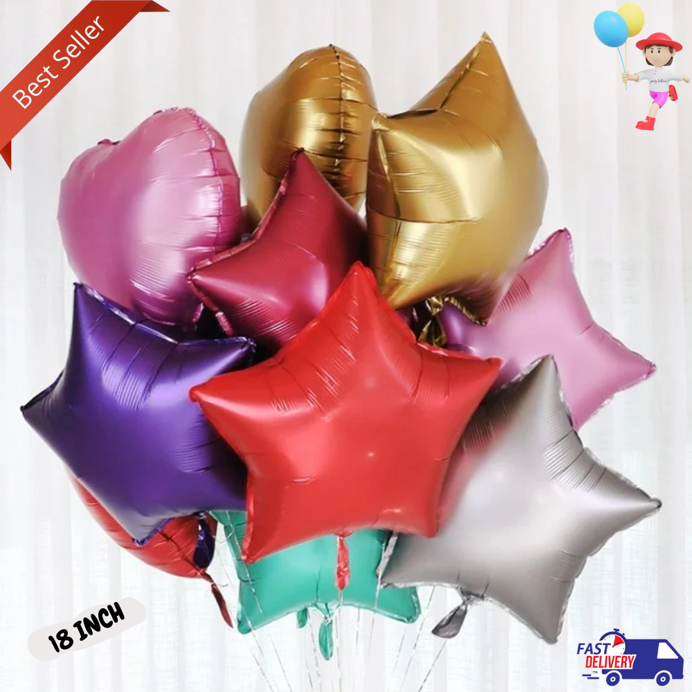 Jual Balon Foil Love Bintang Glossy Ukuran 18inch Balon Foil Bentuk ...