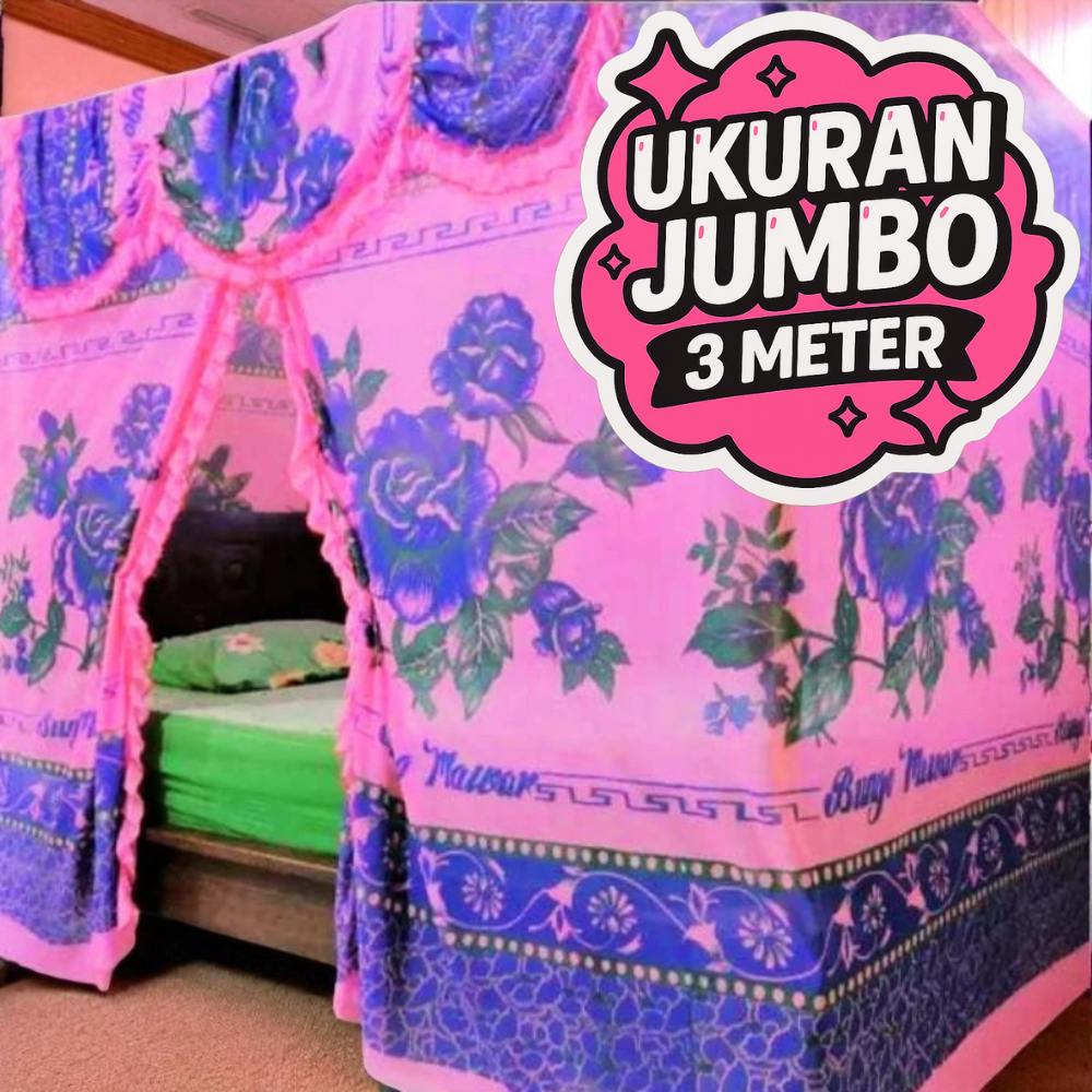 Jual Kelambu Anti Nyamuk Gantung Kotak Jumbo Motif Bunga 180x200 ...