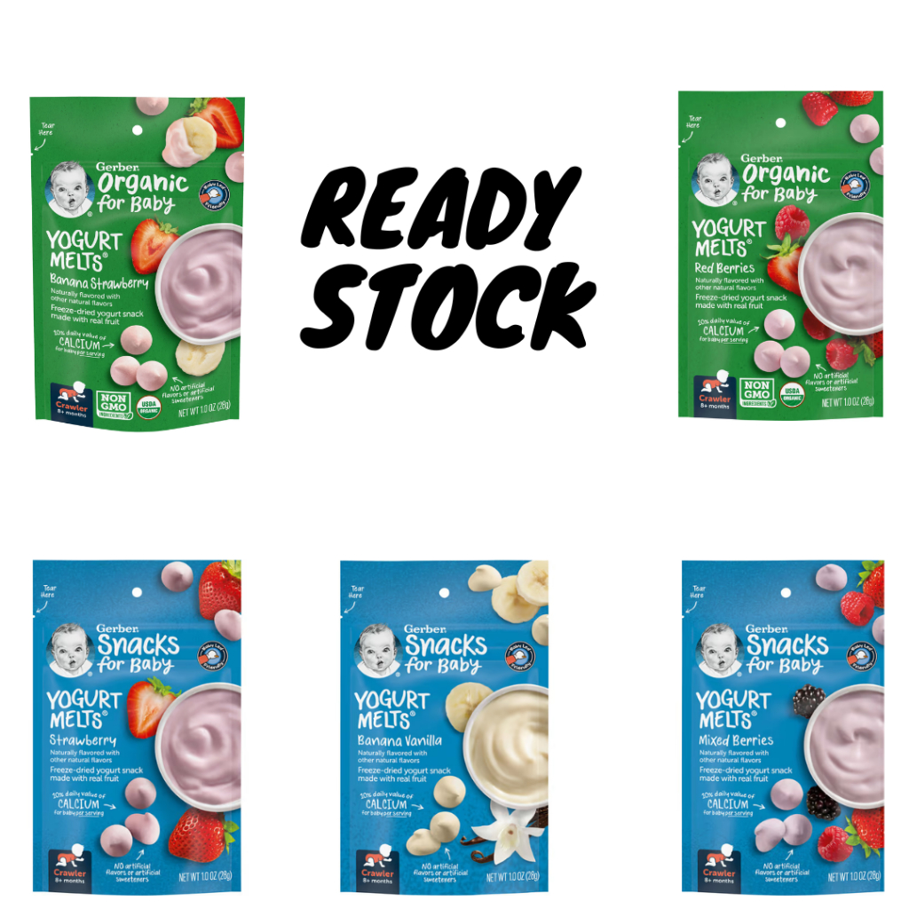 Jual ORI USA Gerber Snacks For Baby Yogurt Melts 8+ Months Various ...