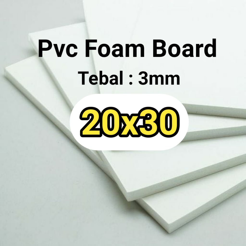 Jual PVC Lembaran 20x30 cm tebal 3mm / PVC Foam Board 20x30 tebal 3mm ...