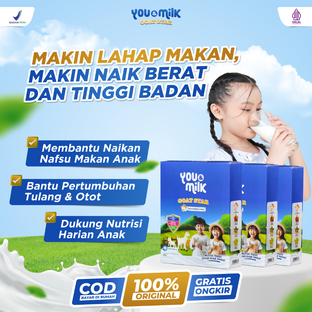 Jual YOU & MILK GOAT STAR Susu Pertumbuhan Anak Penambah Nafsu Makan ...