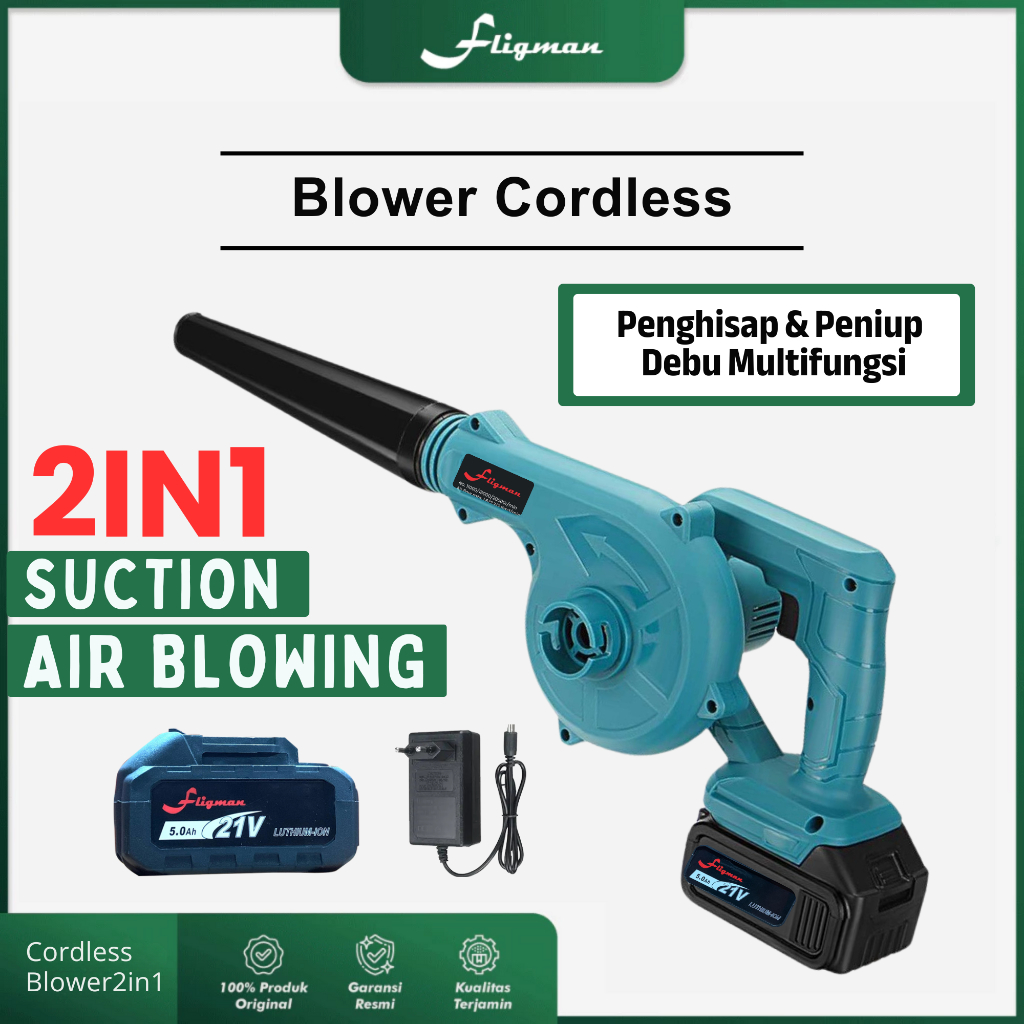 Jual Fligman - Blower Vacuum Portable 2in1 21V Lithium Baterai Cordless ...
