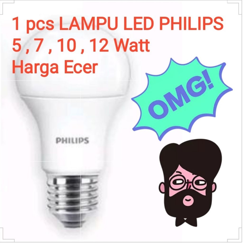 Jual Lampu LED Philips 5 , 7 , 10 dan 12W Harga Ecer ( 1 pcs ) | Shopee ...
