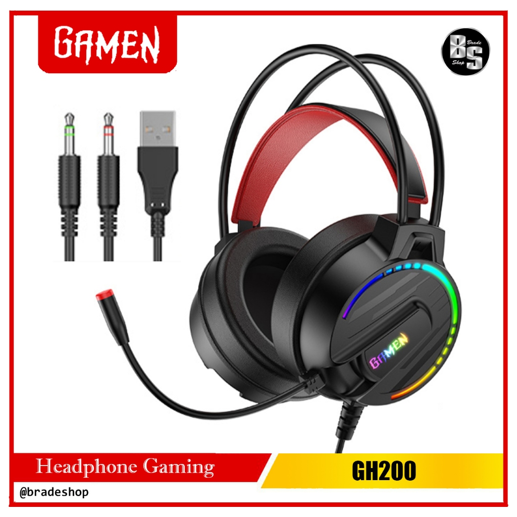 Jual Headphone Gamen Gaming GH200 Headset 3D Sound With Mic For ...