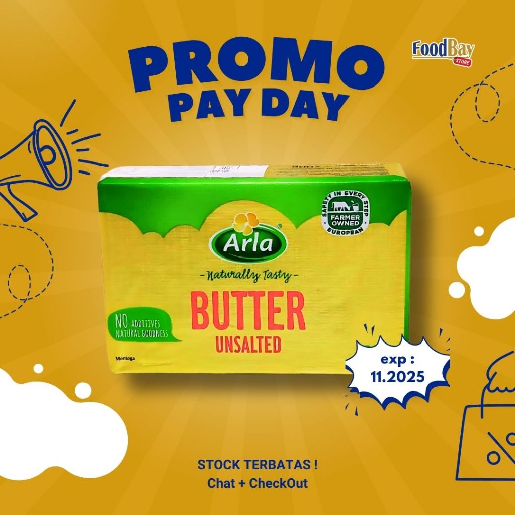 Jual ARLA Butter Unsalted 200 Gr - NEW PRODUCT | Shopee Indonesia