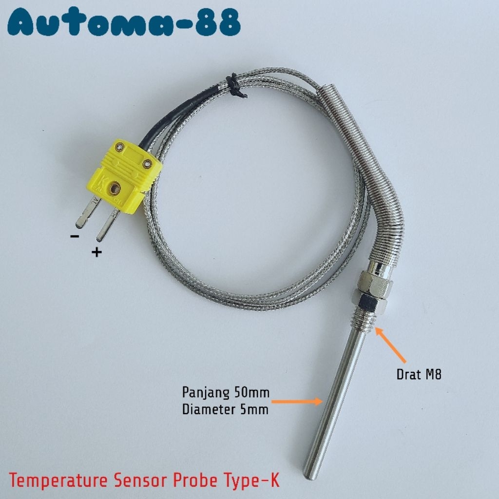 Jual Thermocouple Temperature Sensor Type-K 2 kabel Wire Probe 5cm 0 ...