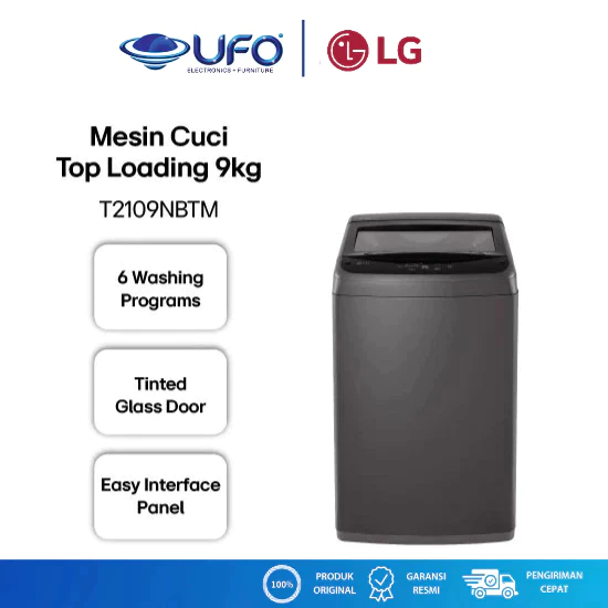 Jual LG Mesin Cuci 1 Tabung Top Loading 9 Kg T2109NBTM | Shopee Indonesia