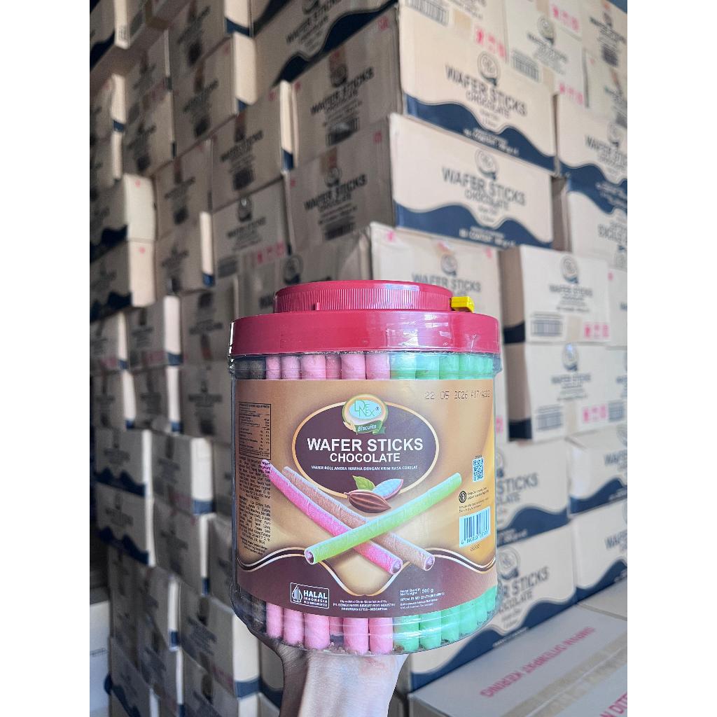 Jual denex wafer stick 500 gram 1 dus isi 6 toples | Shopee Indonesia
