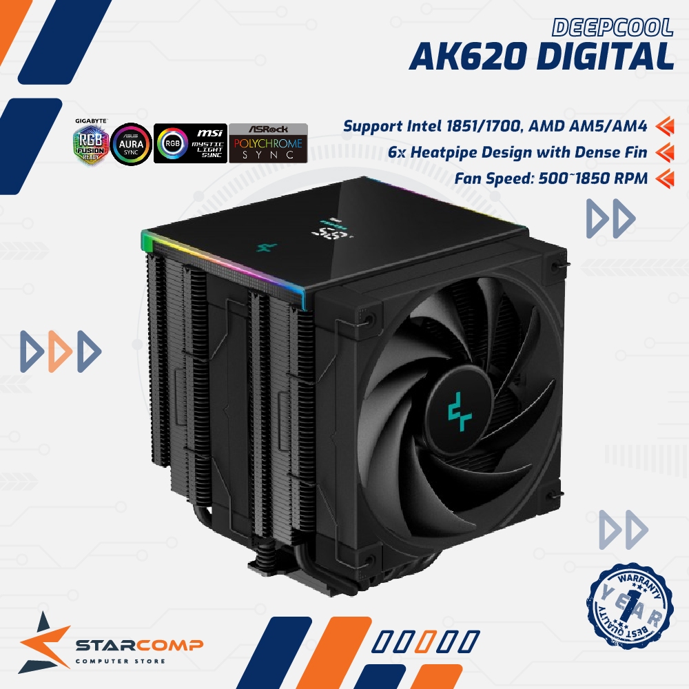 Jual Deepcool AK620 DIGITAL Dual Tower Heatsink Processor CPU Cooler ...