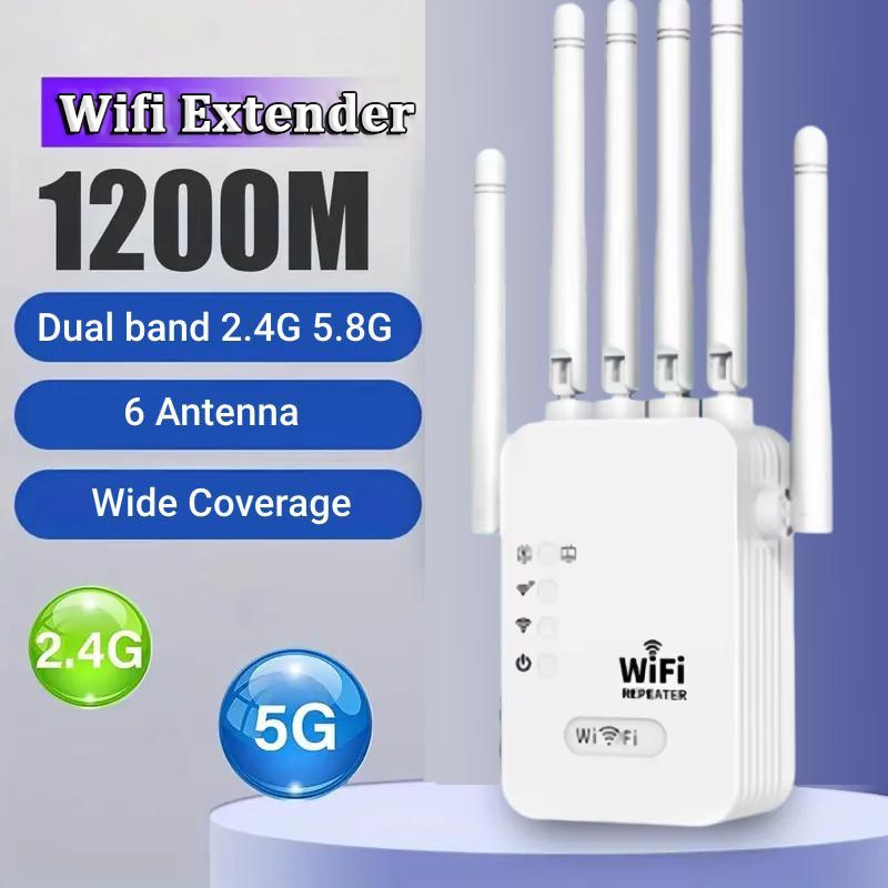 Jual Wifi Extender -1200 Mbps Wifi Repeater /Signal Amplifier /6 Antena ...