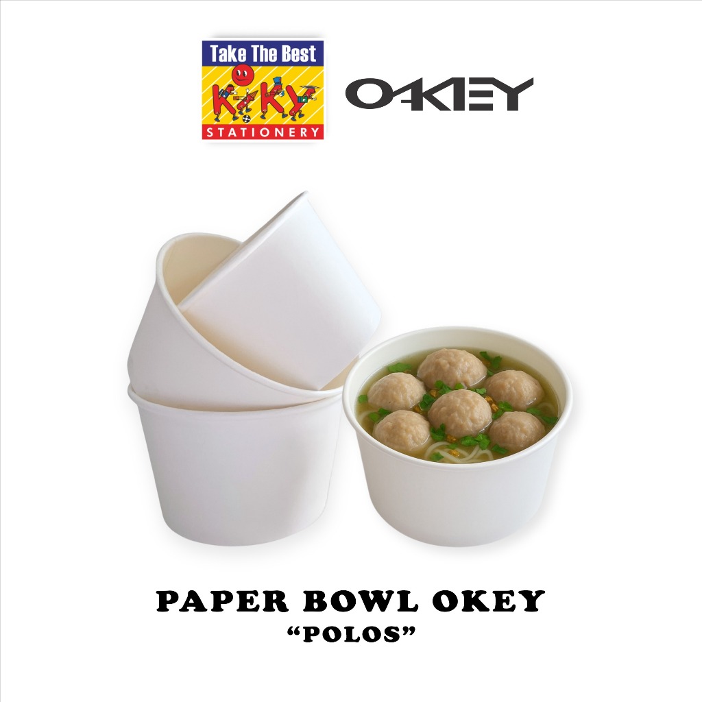 Jual OKEY Paper Bowl 360ml / 500ml / 650ml - 1 Pack isi 25 pcs | Shopee ...