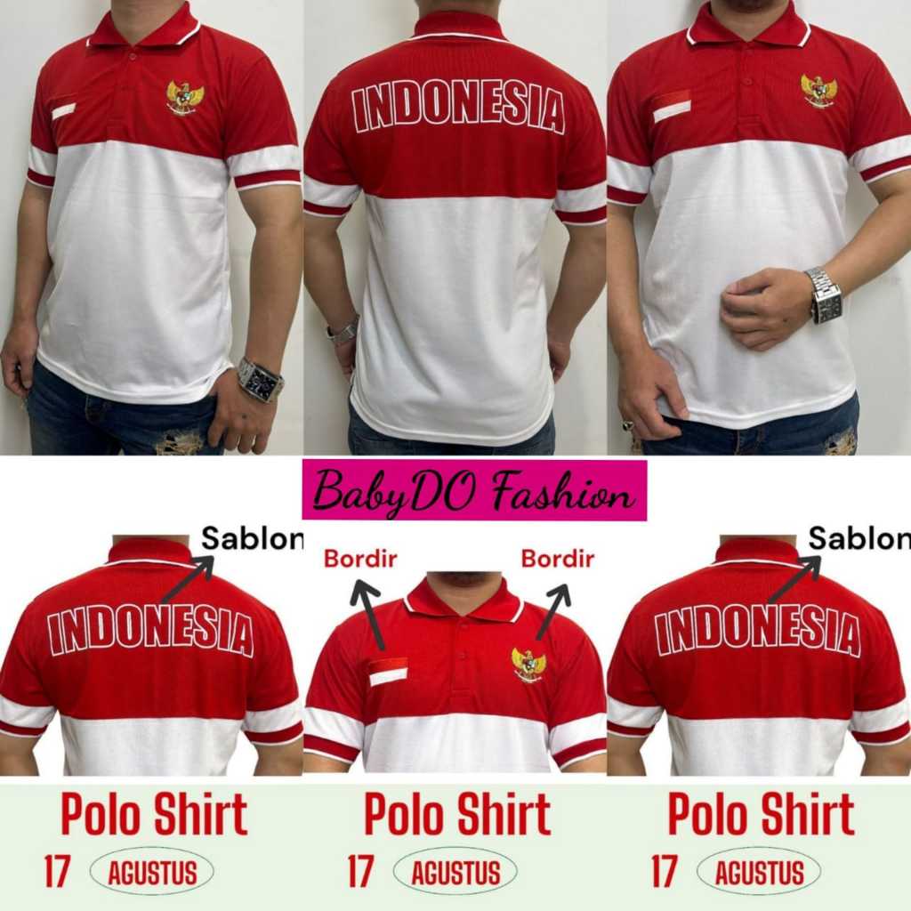 Jual Kaos Polo Merah Republik Indonesia 80TH Garuda Hari Kemerdekaan ...