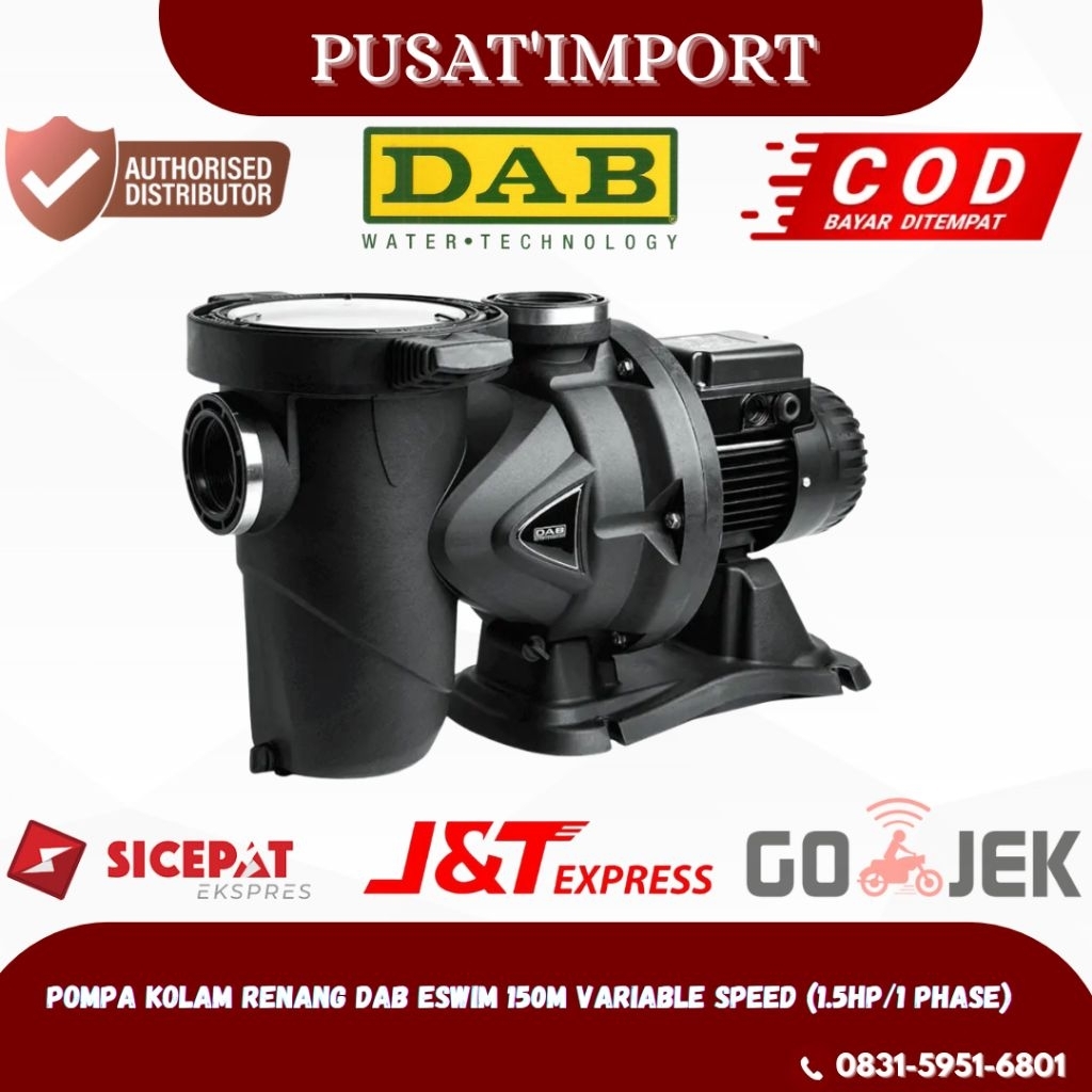 Jual Pompa Kolam Renang DAB ESWIM 150M Variable Speed (1.5HP/1 Phase ...